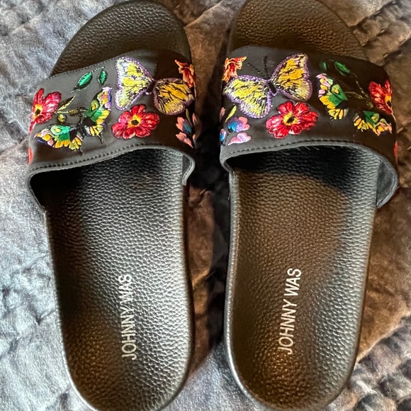 Johnny Was | Shoes | Johnny Was Butterfly Slides | Poshmark
